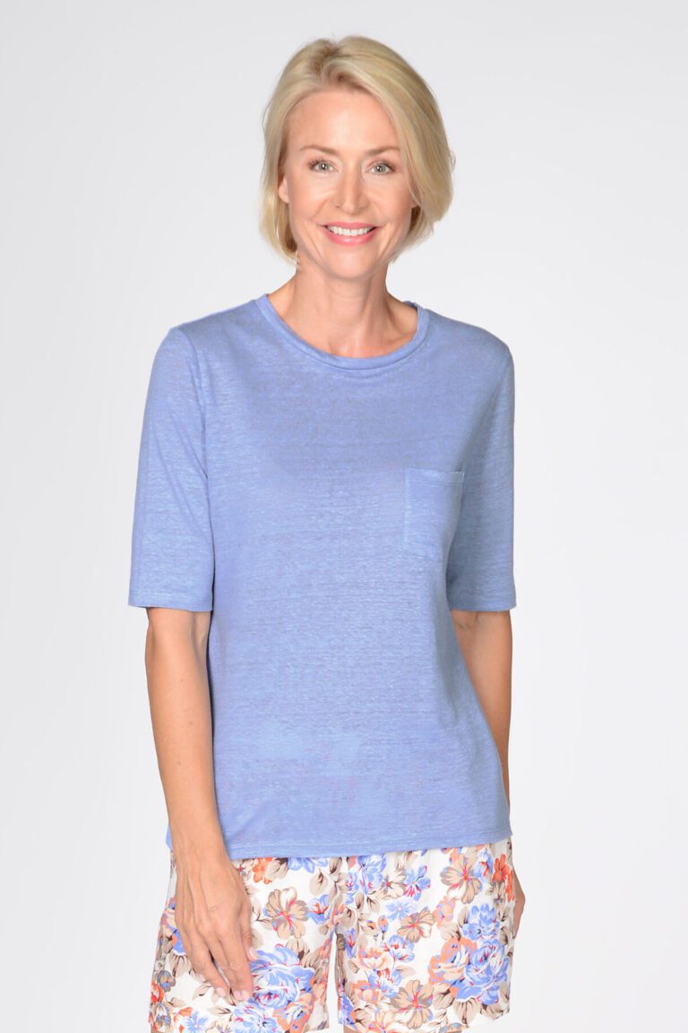 InLinea Linne T-shirt 1/2 Ruda 623 Denim - Best of Basic